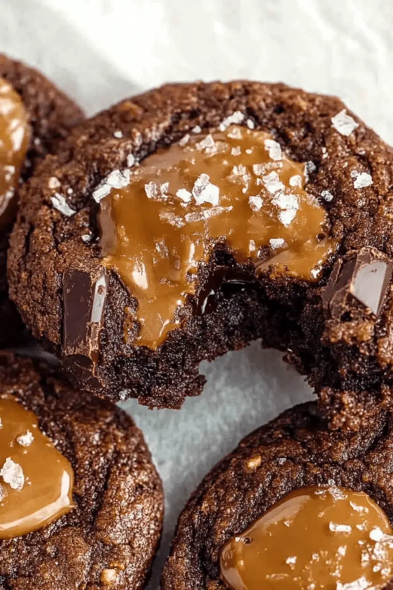 Salted Caramel Chocolate Fudge Cookies