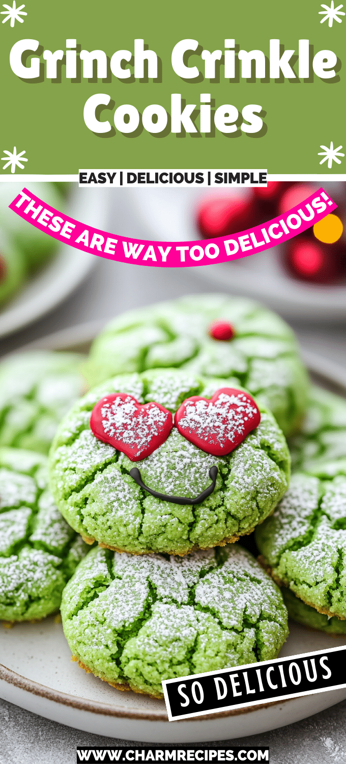 Grinch Crinkle Cookies