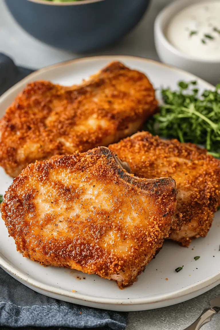 Crispy Parmesan Crusted Pork Chops
