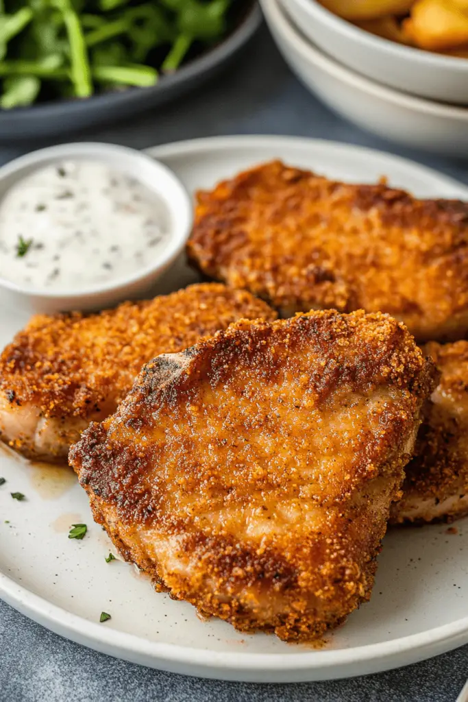 Crispy Parmesan Crusted Pork Chops