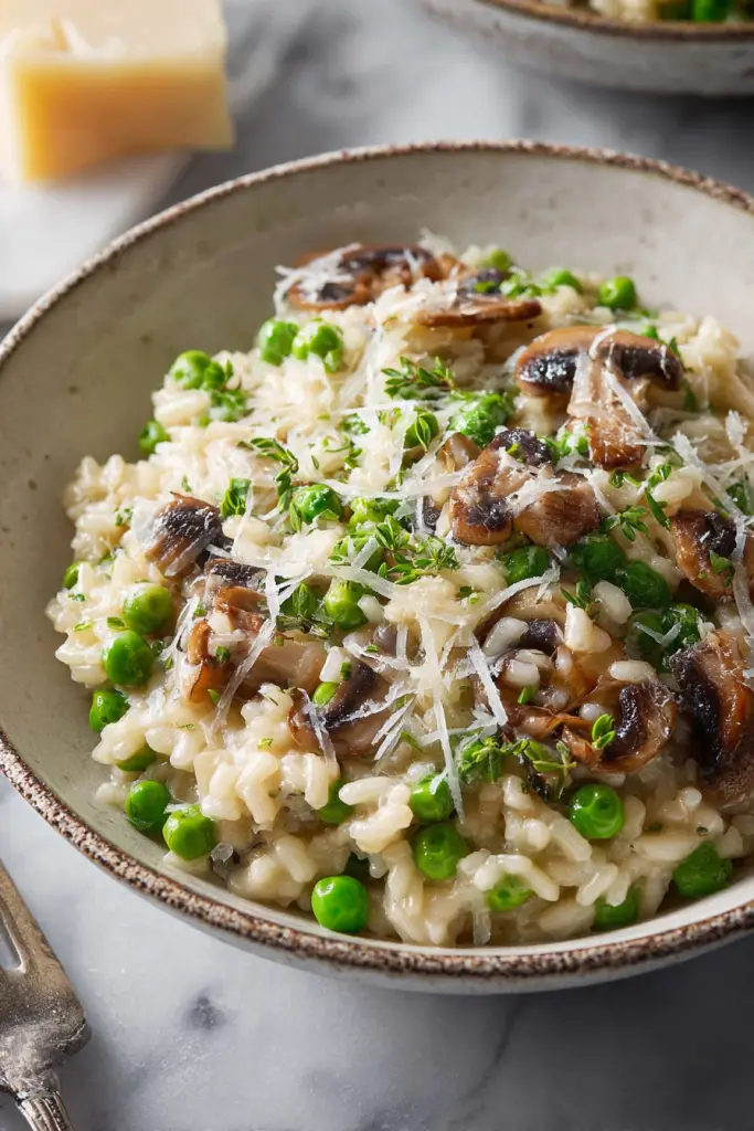 Delish Mushroom Peas Risotto